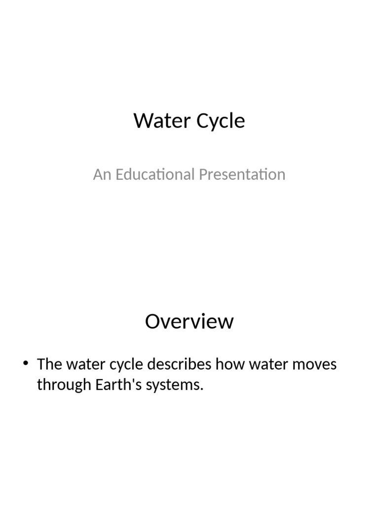 Presentation 3 Water Cycle | PDF