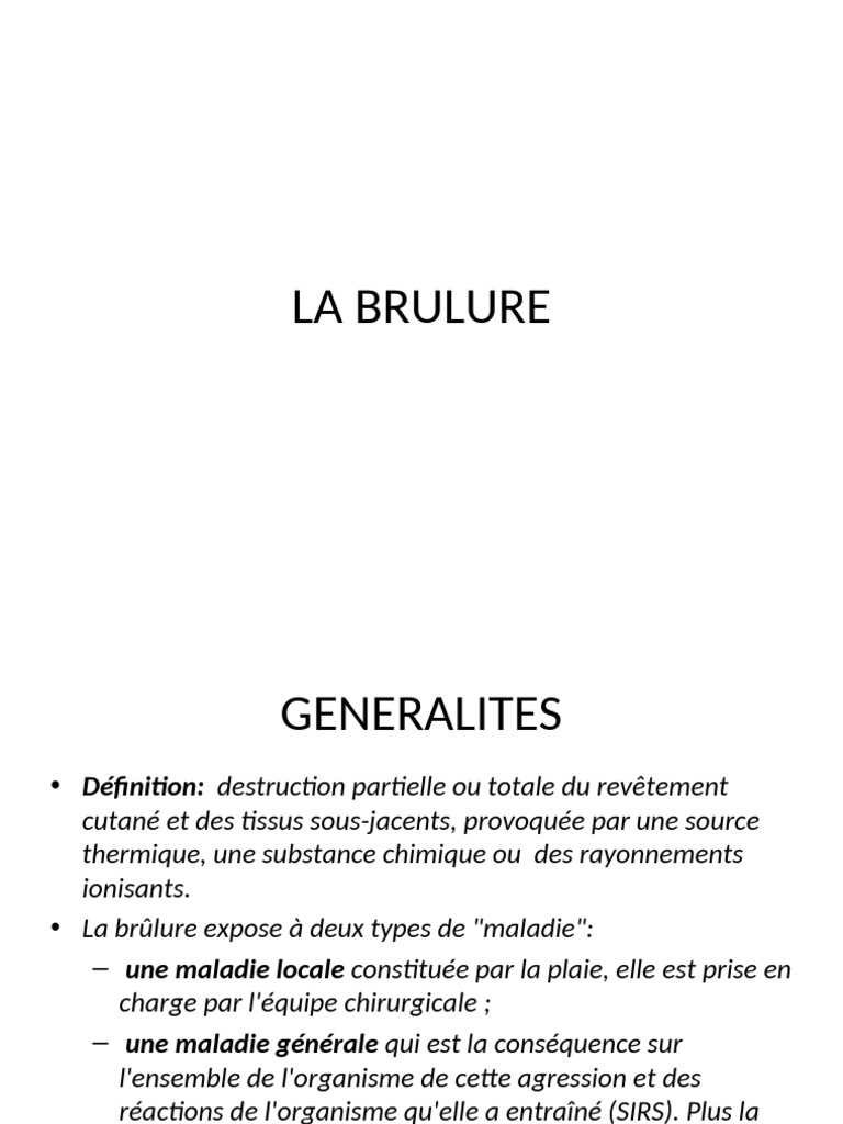 5. brulure | PDF | Brûlure | Spécialités médicales