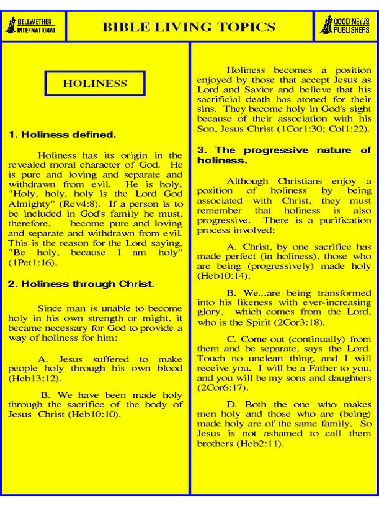 Holiness | PDF