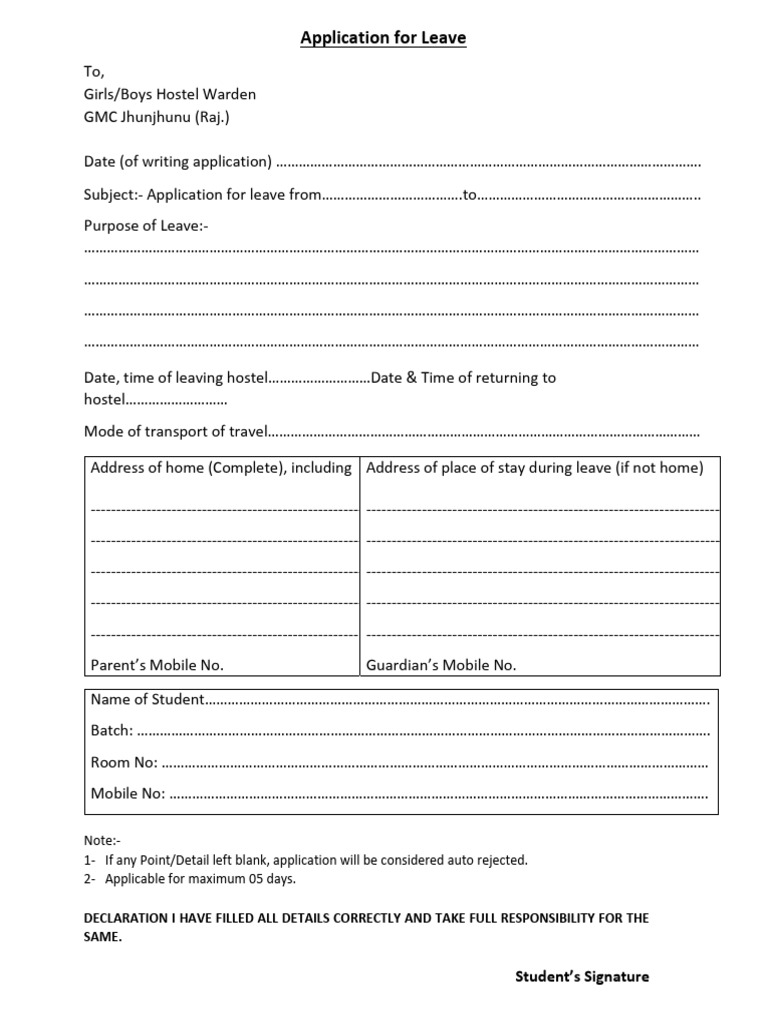 Hostel Application | PDF