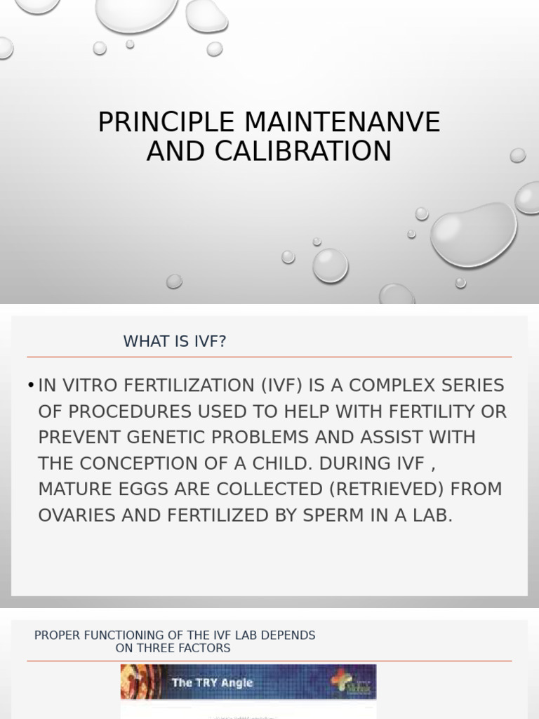 Principle Maintenance and Calibration | PDF | In Vitro Fertilisation ...