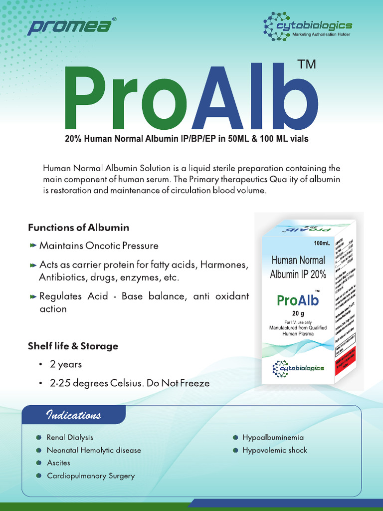 Human Albumin 20g - Brochure | PDF