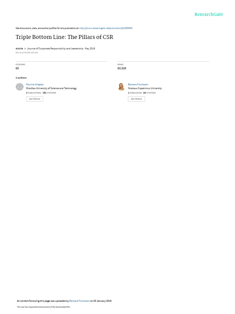 Triple Bottom Line The Pillars of CSR | PDF | Corporate Social ...