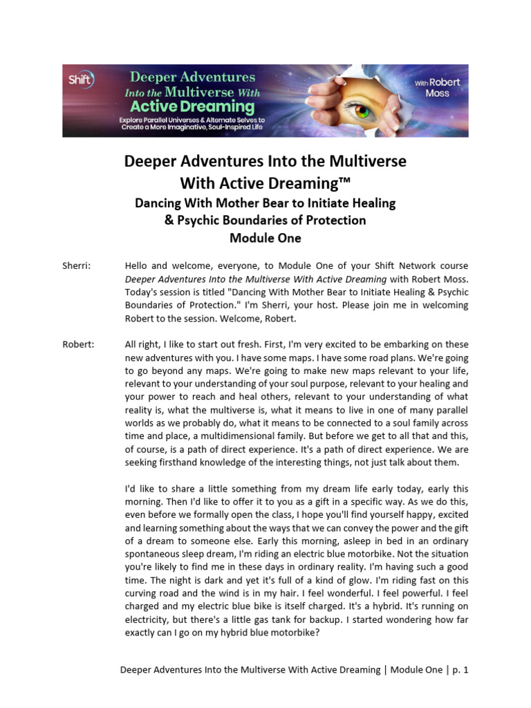 01RMoss26_22-M01-Transcript | PDF | Dream | Feeling