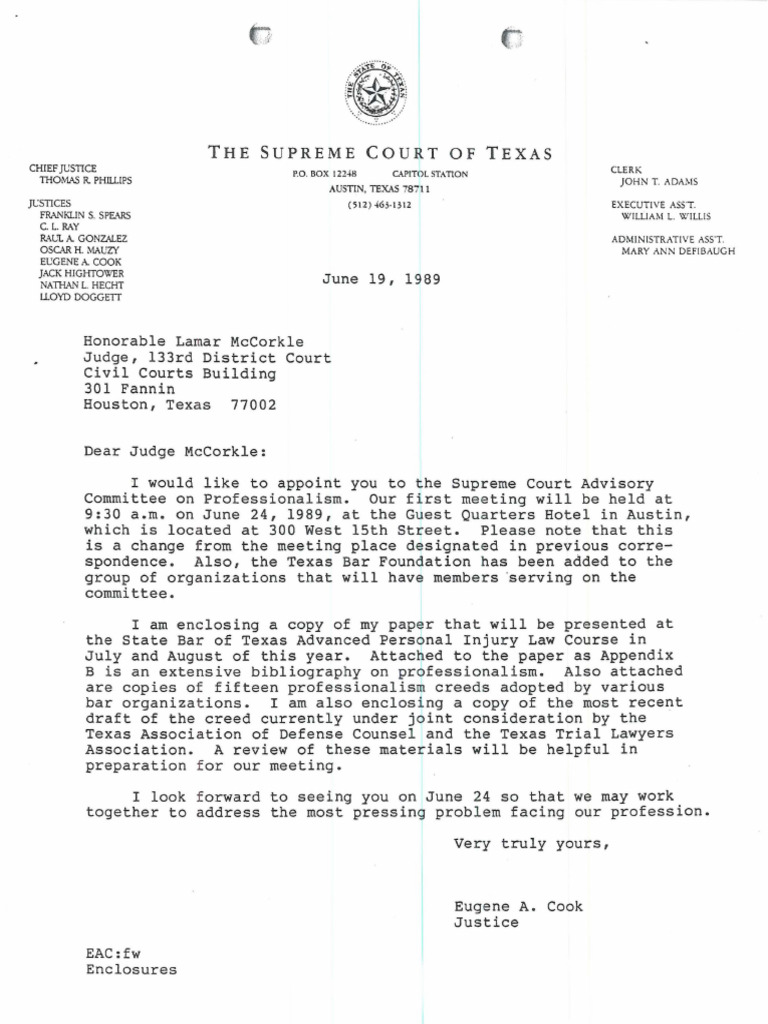 Letter of Appointment Lamar McCorkle - TVPK9sJ | PDF | Judge | Justice