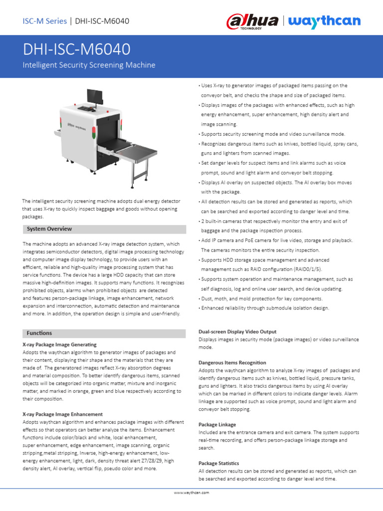 DHI-ISC-M6040 Intelligent Screening Machine | PDF | Computer Keyboard ...