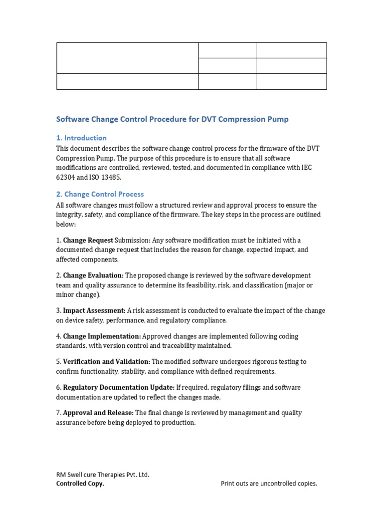 Software Change Control DVT Pump | PDF | Verification And Validation | Software