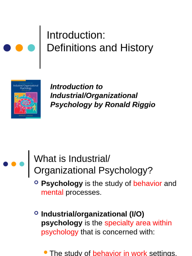 Overview of Industrial/Organizational Psychology | PDF | Psychology ...
