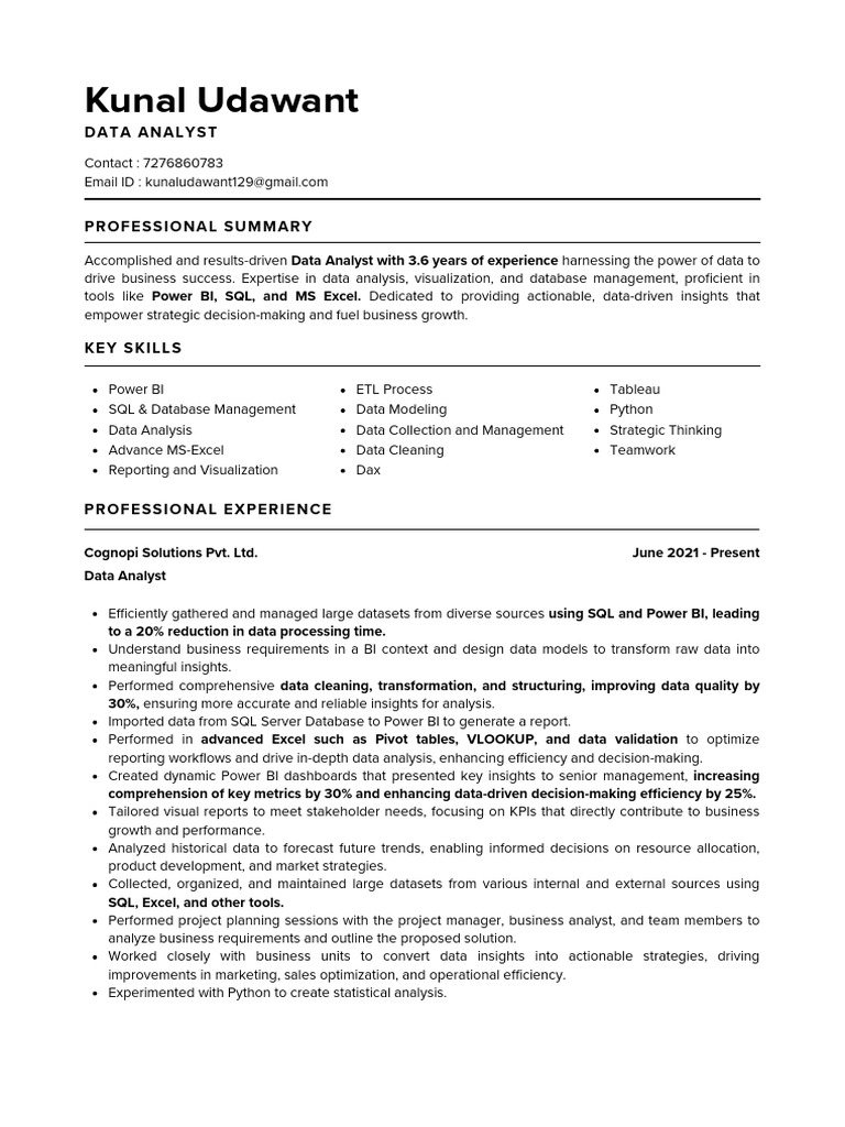 Kunal Udawant-Data Analyst | PDF | Data Analysis | Market Segmentation
