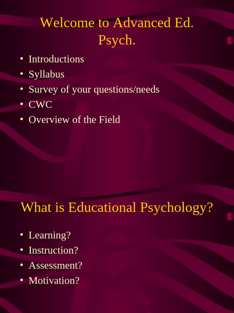 Educational Psychology Models Explained | PDF | Learning ...