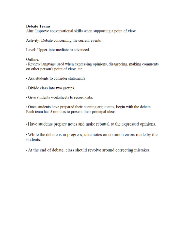 Debate Teams | PDF