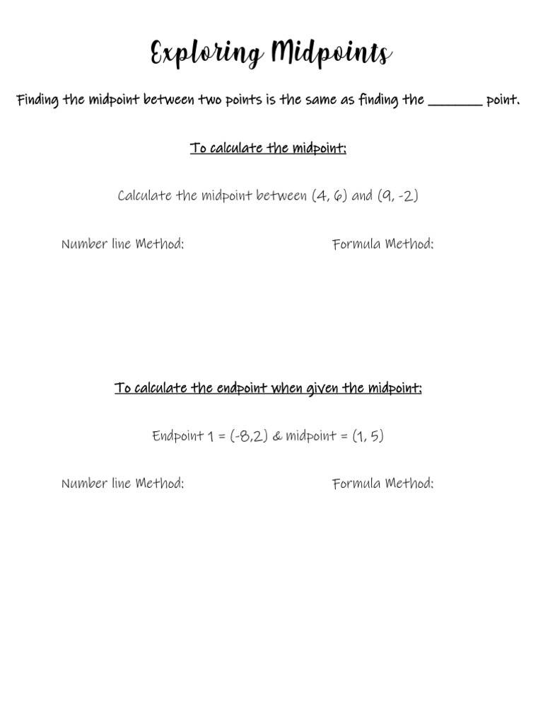 Midpoint + Distance Formula Notes | PDF