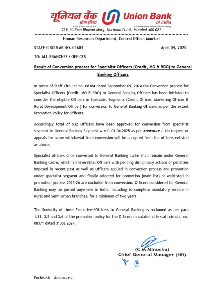 08604-Result of Conversion Process For Specialist Officers Credits MOs ...
