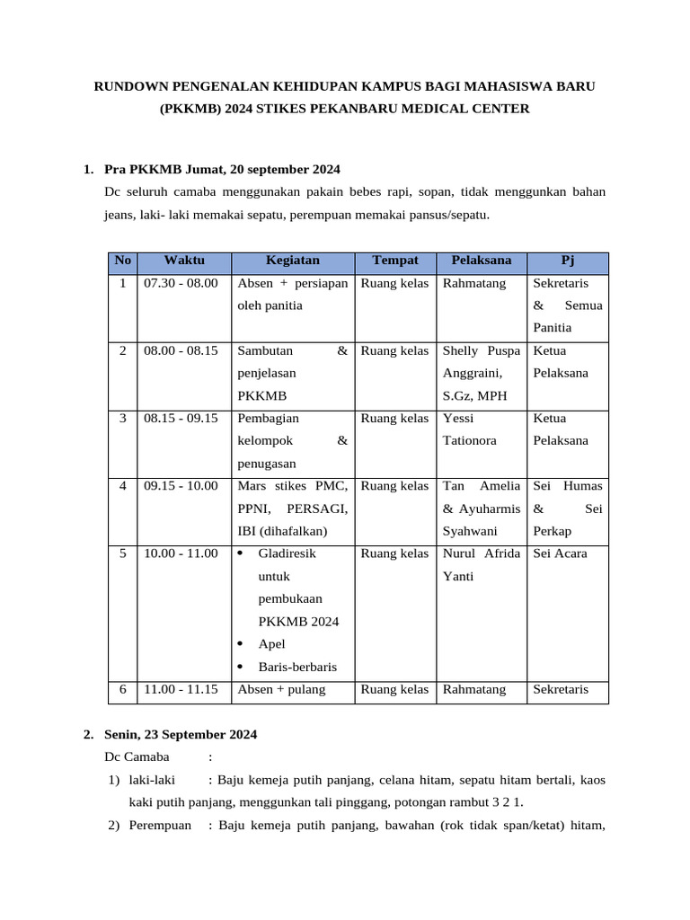 Rundown 1 PPKMB 2024. | PDF