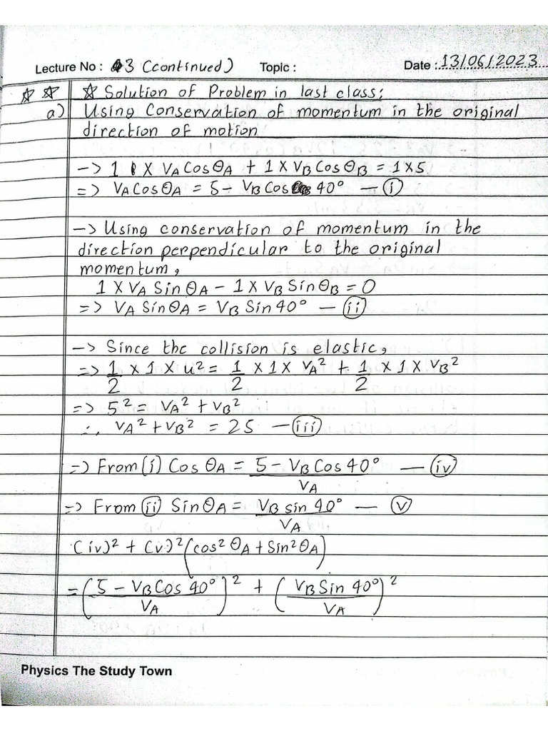 Saiful - Physics - Lecture 3 Continued - Solution | PDF