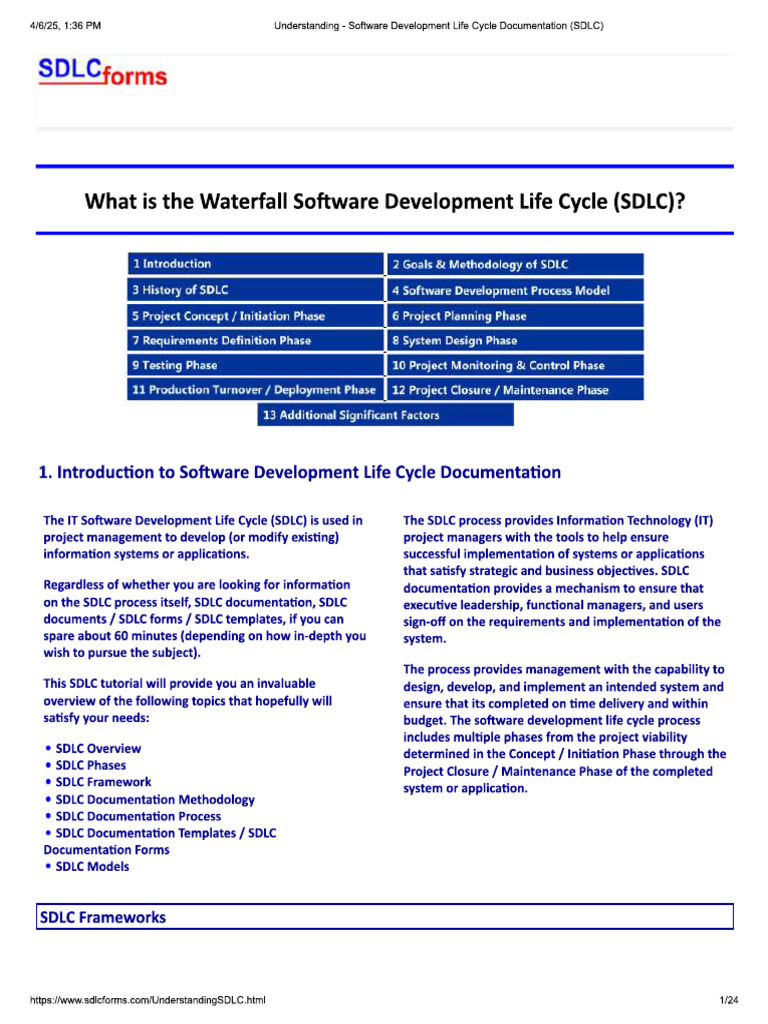 SDLC 1 | PDF
