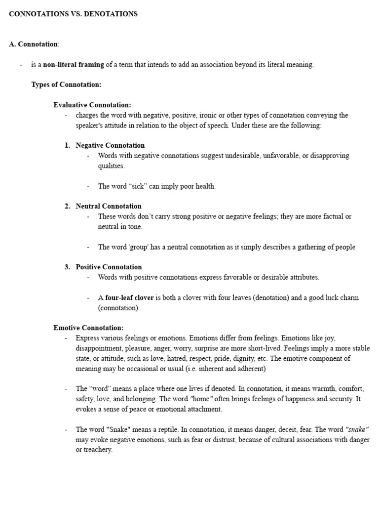 Understanding Connotations and Denotations | PDF | Emotions | Irony
