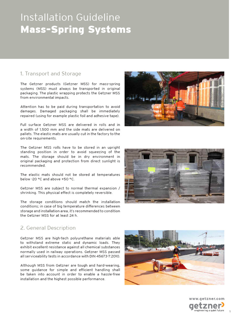 Rubberrized Getzner Manual For Installation Guideline Mass-Spring Systems EN | PDF | Concrete ...
