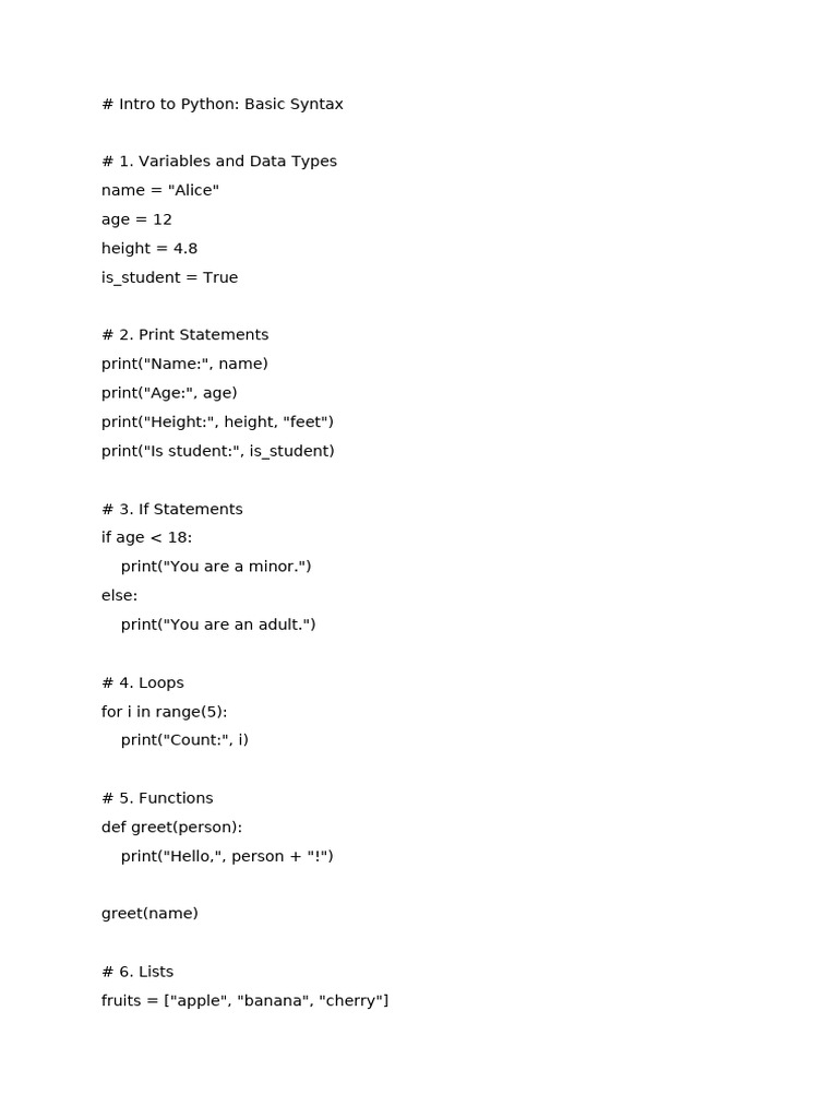 Intro To Python | PDF