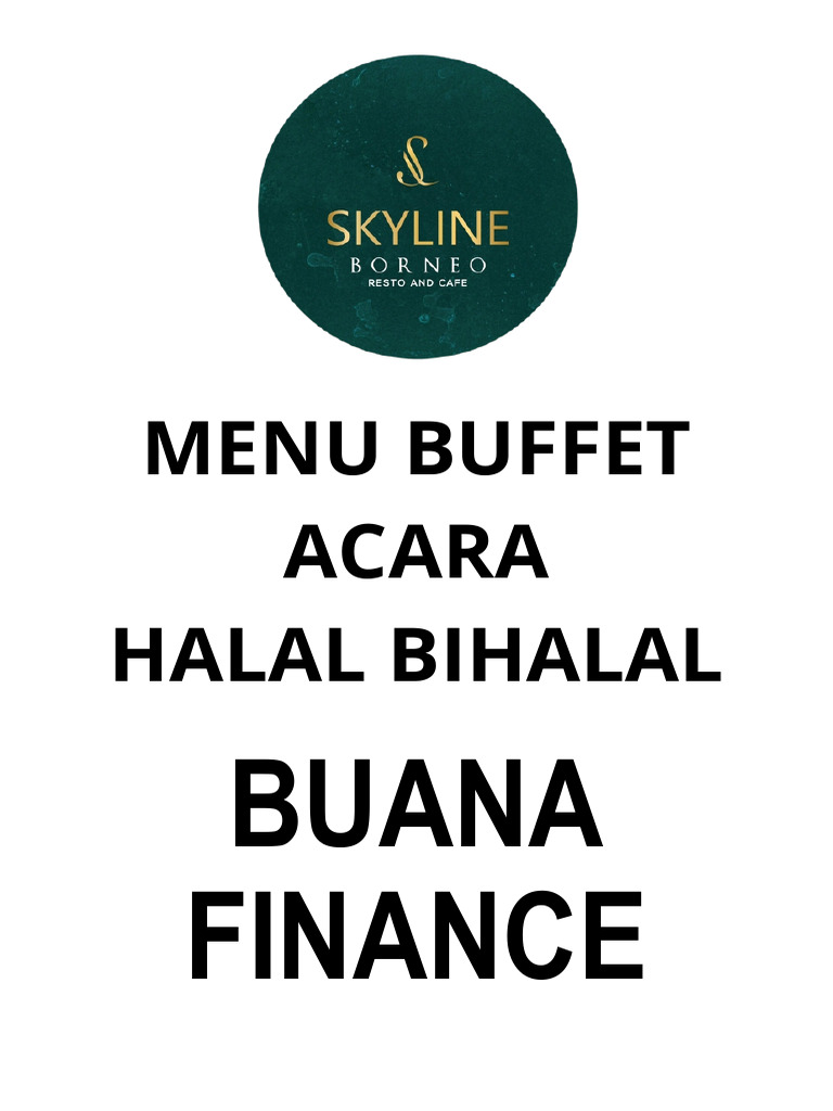 Menu Buffet Acara Halal Bihalal | PDF