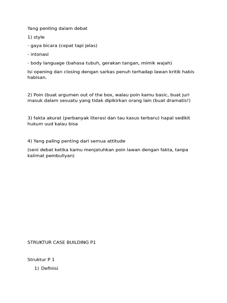 Struktur Case Building dalam Debat | PDF