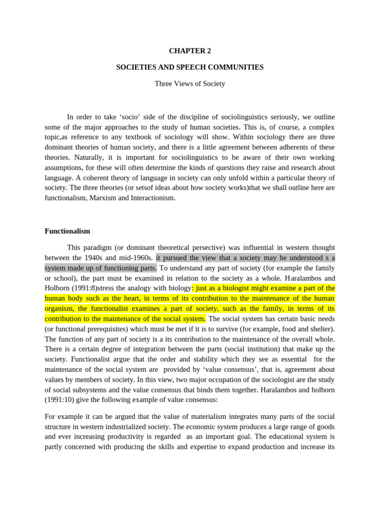 Chapter 2. Speech Community | PDF | Society | Sociology