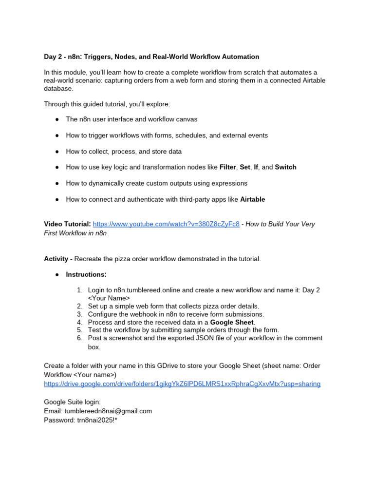 n8n_ Triggers, Nodes, And Real-World Workflow Automation | PDF