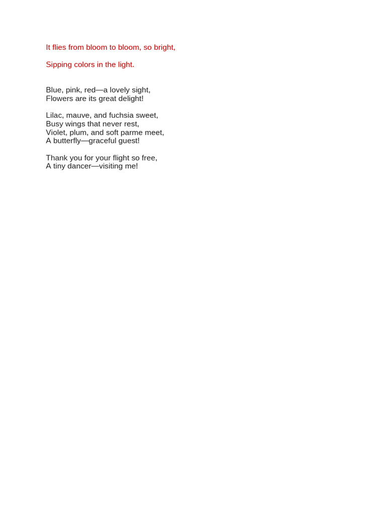 Poem For Spring | PDF