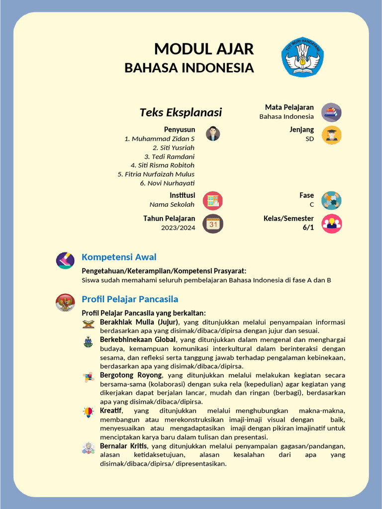 Format Modul Ajar Kel 6 | PDF