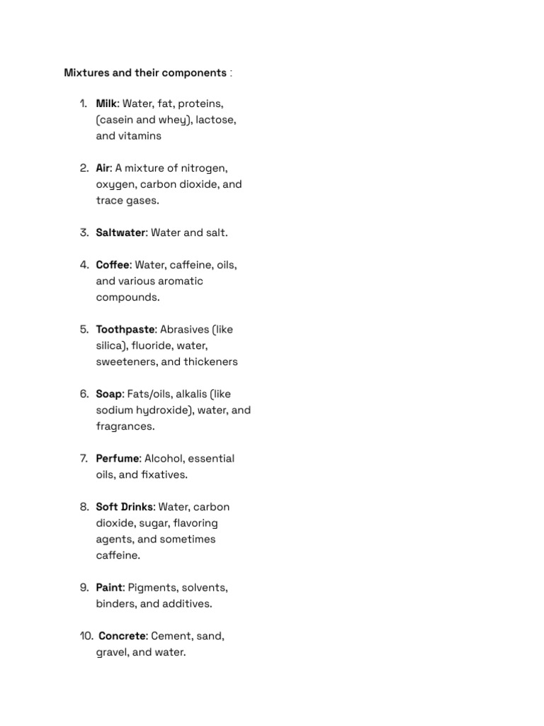 10 Mixtures and Their Components | PDF