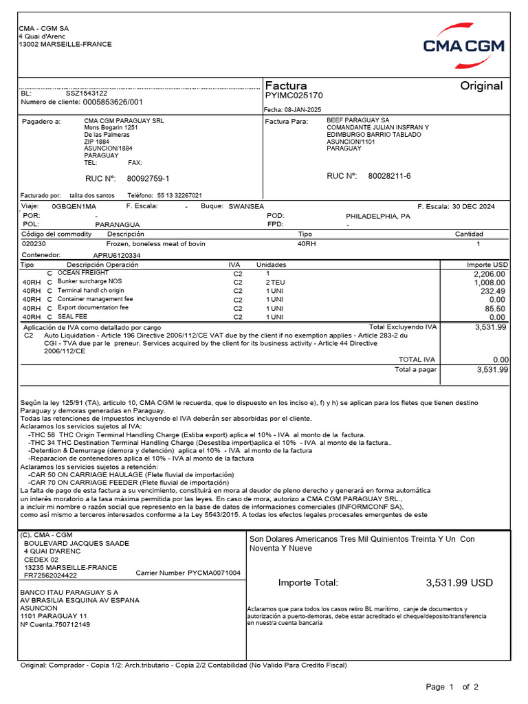 PYIMC025170 Refact - Celes | PDF | Factura | Impuesto al valor agregado