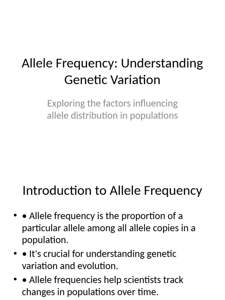 Allele Frequency and Genetic Variation | PDF