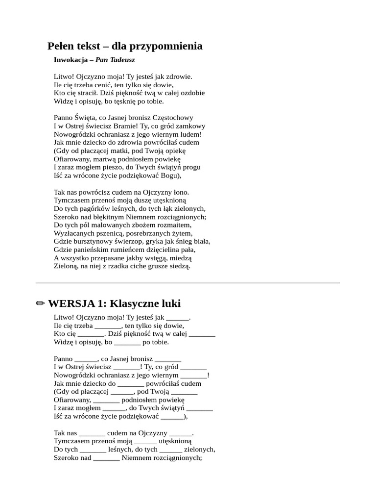 Inwokacja 5 Ćwiczeń | PDF