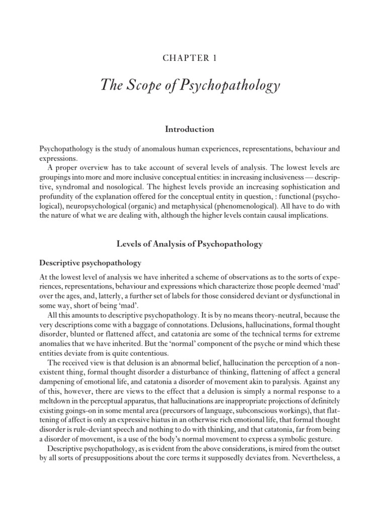 Understanding Psychopathology Levels | PDF | Psychological Concepts ...