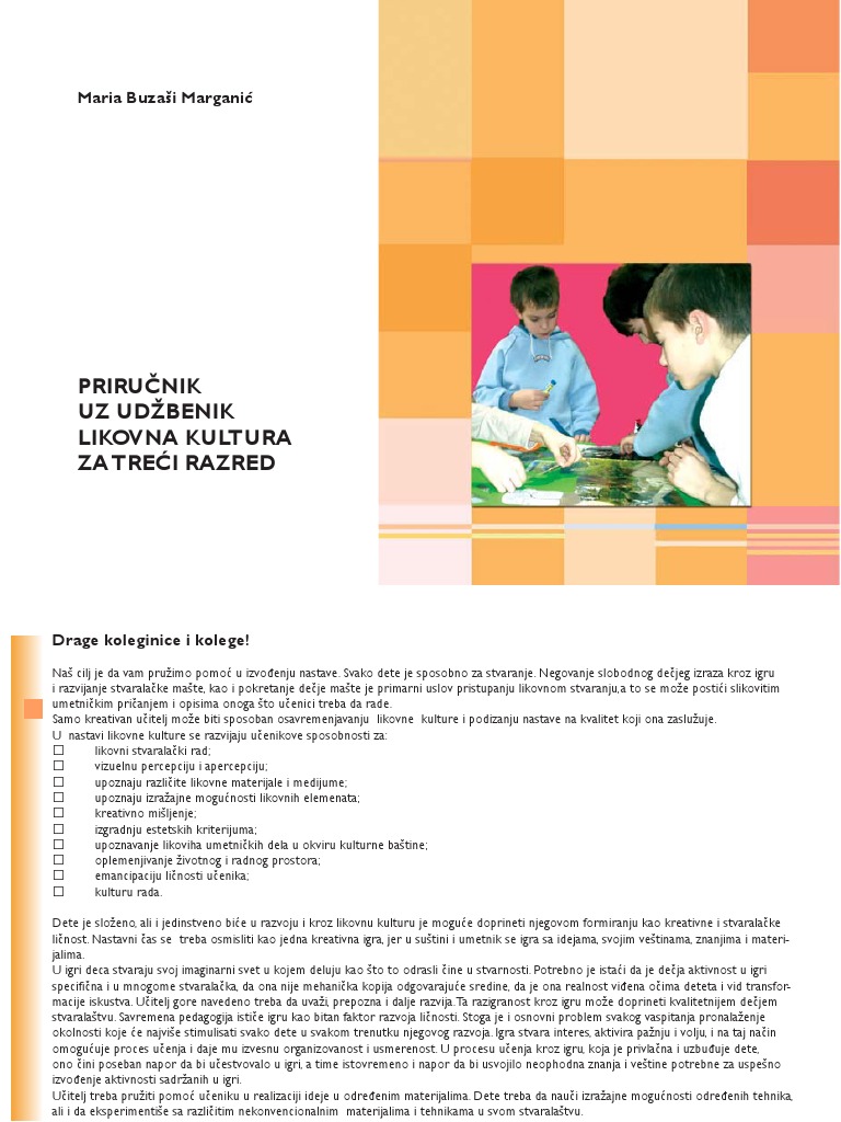 Likovna Kultura Sa Praktikumom - Ucitelji - Vezba 4 - Prirucnik 3 R | PDF