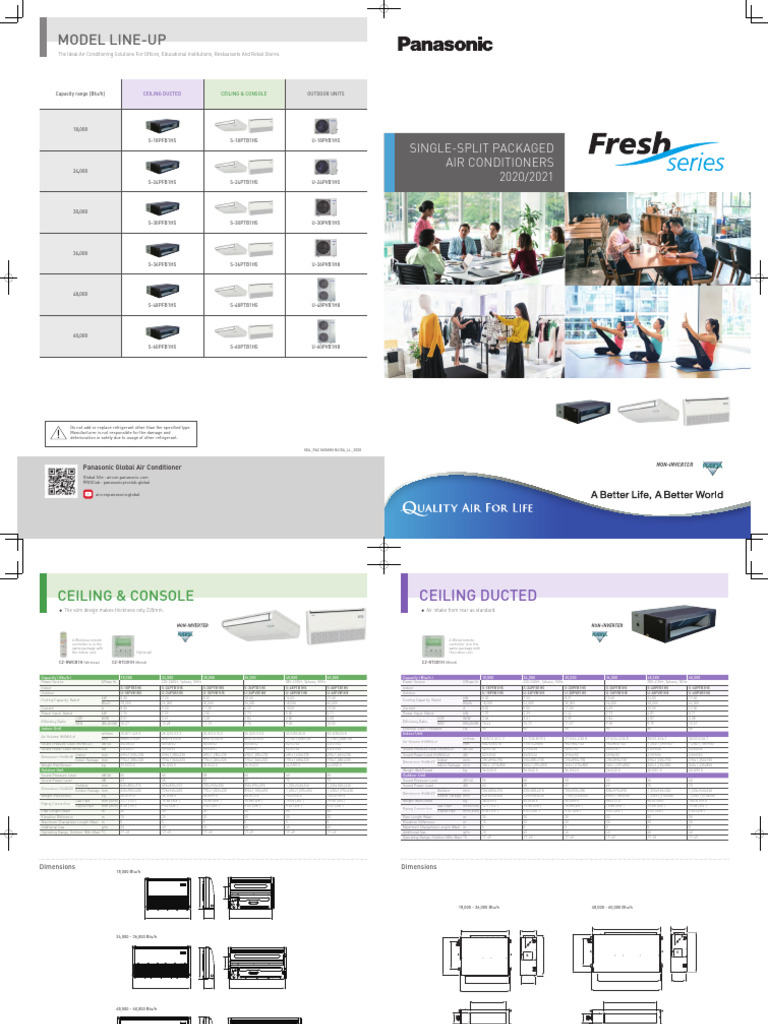 PAC - Fresh - Series Ducted and Ceiling | PDF | Air Conditioning | Gases