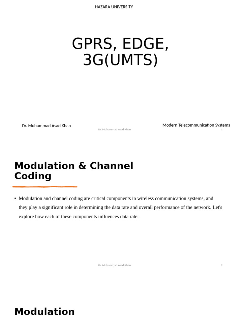 Modulation, Channel Coding, 2.5G, 2.75G, 3G | PDF | General Packet ...