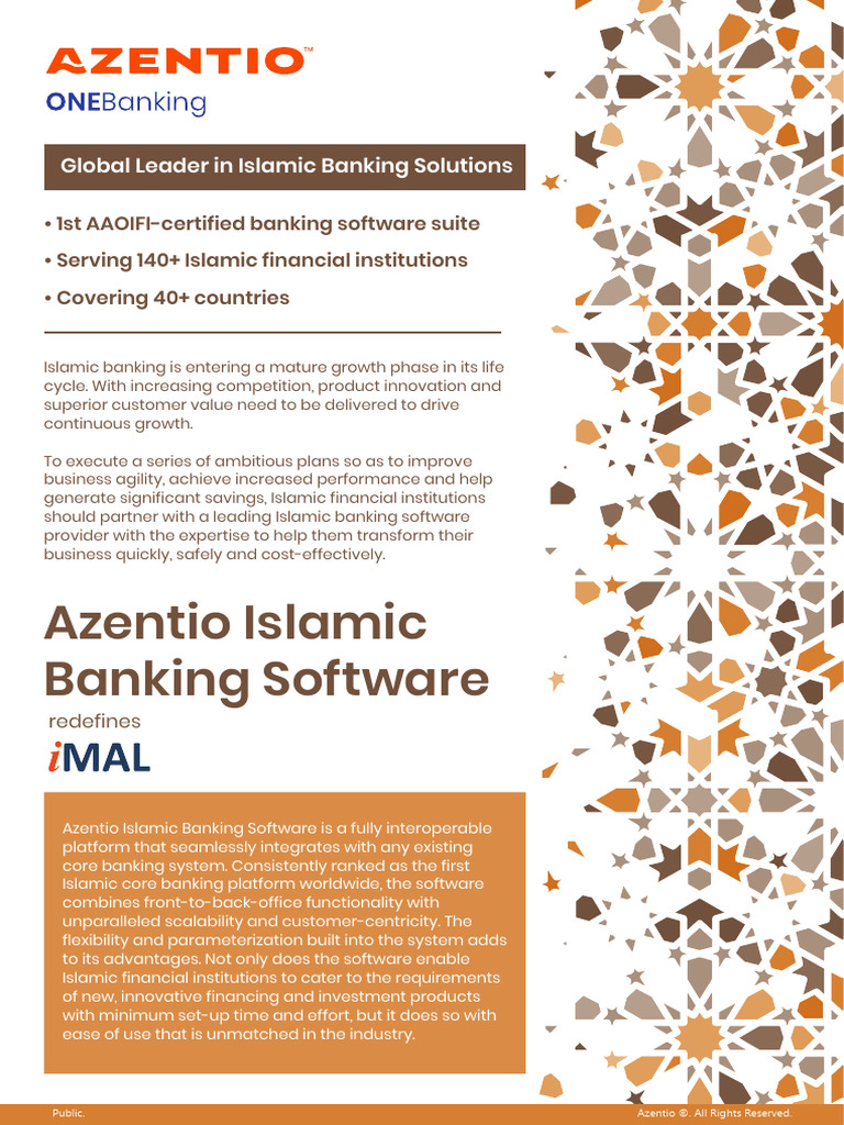 Azentio - Brochure iMAL Islamic Banking | PDF | Islamic Banking And Finance | Banks