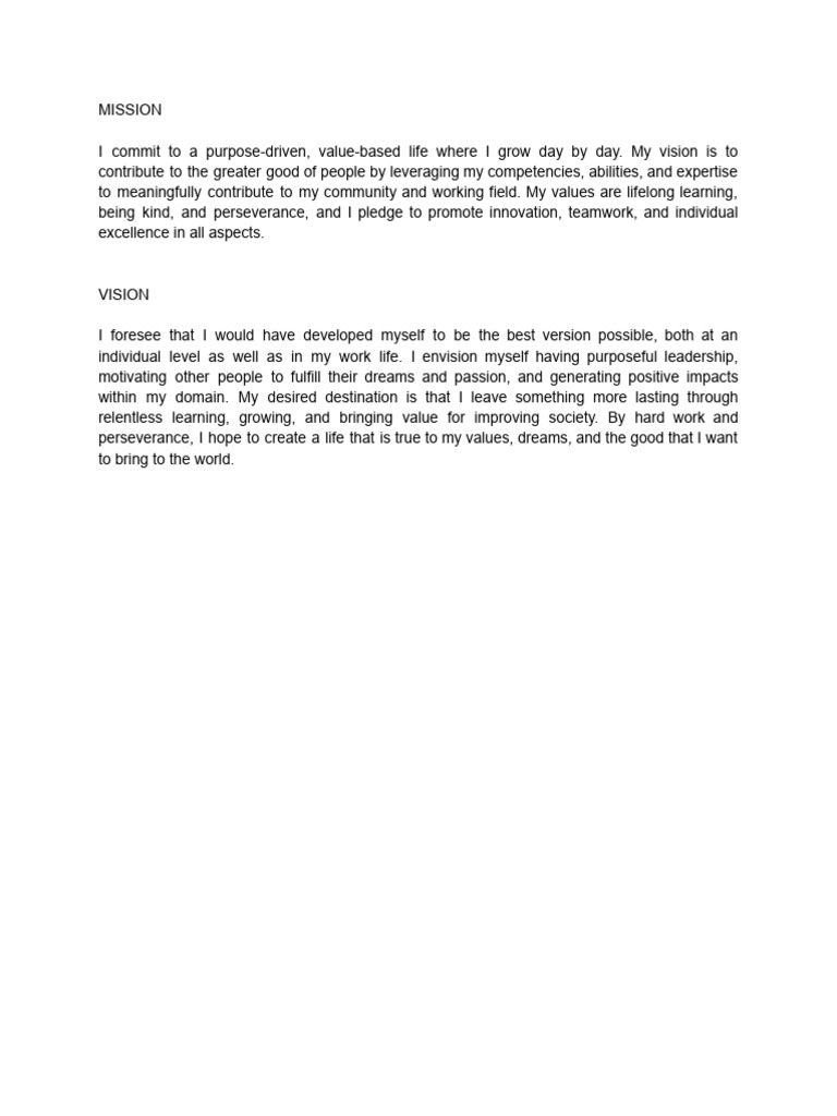 Vision Mission | PDF