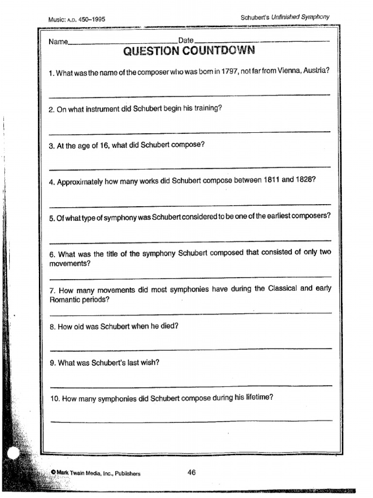 Schubert Questions | PDF