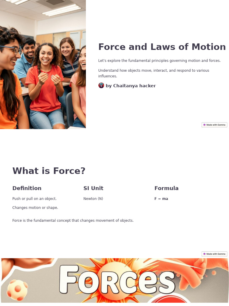 Force and Laws of Motion | PDF | Force | Newton's Laws Of Motion