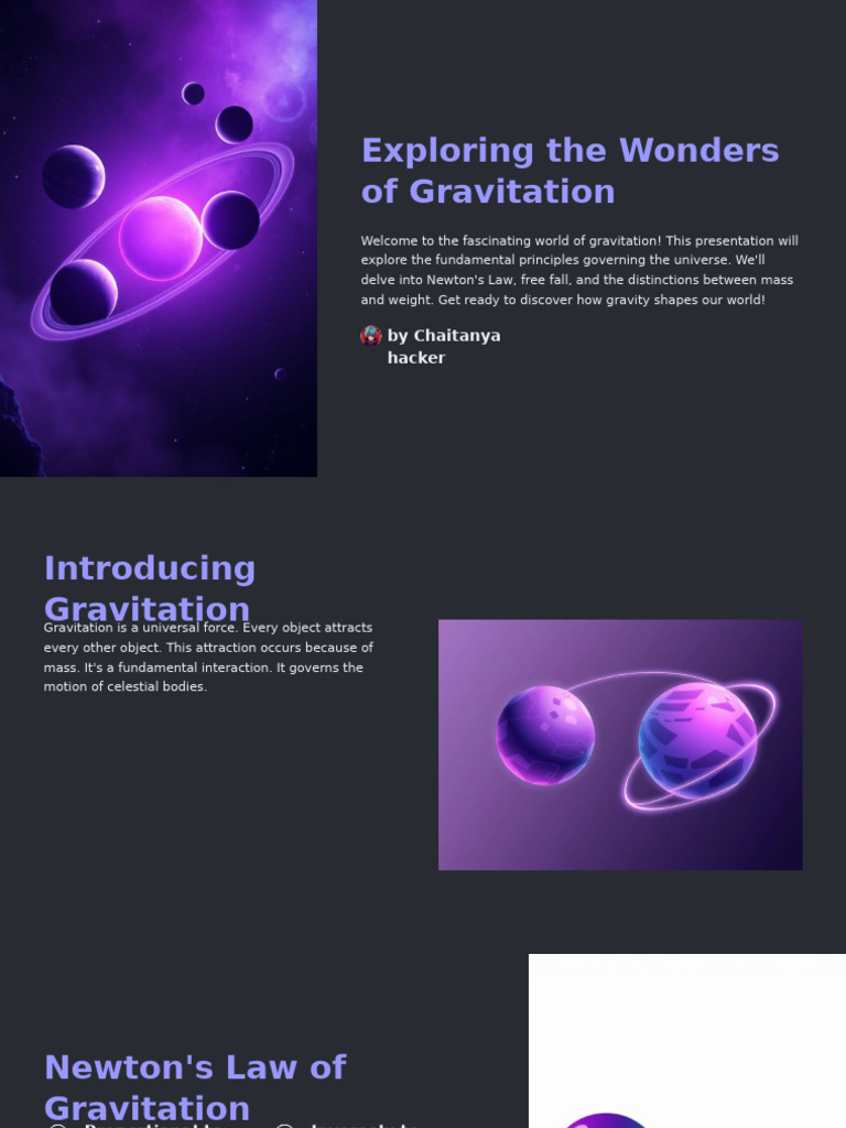 Understanding Gravitation Basics | PDF | Weight | Gravity
