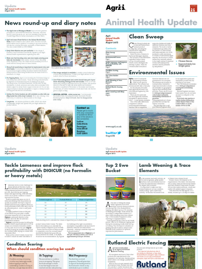 Animal Health Update August 2015 | PDF | Sheep
