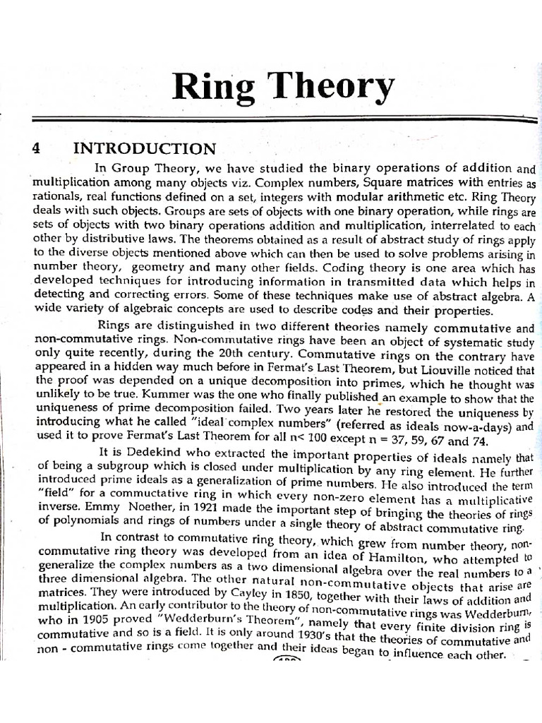Ring Theory | PDF