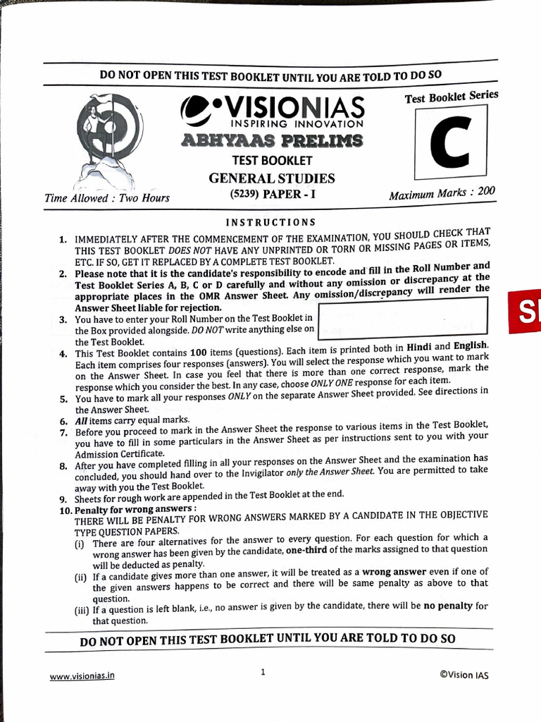 Abhyaas 1 GS (6 April 2025) | PDF