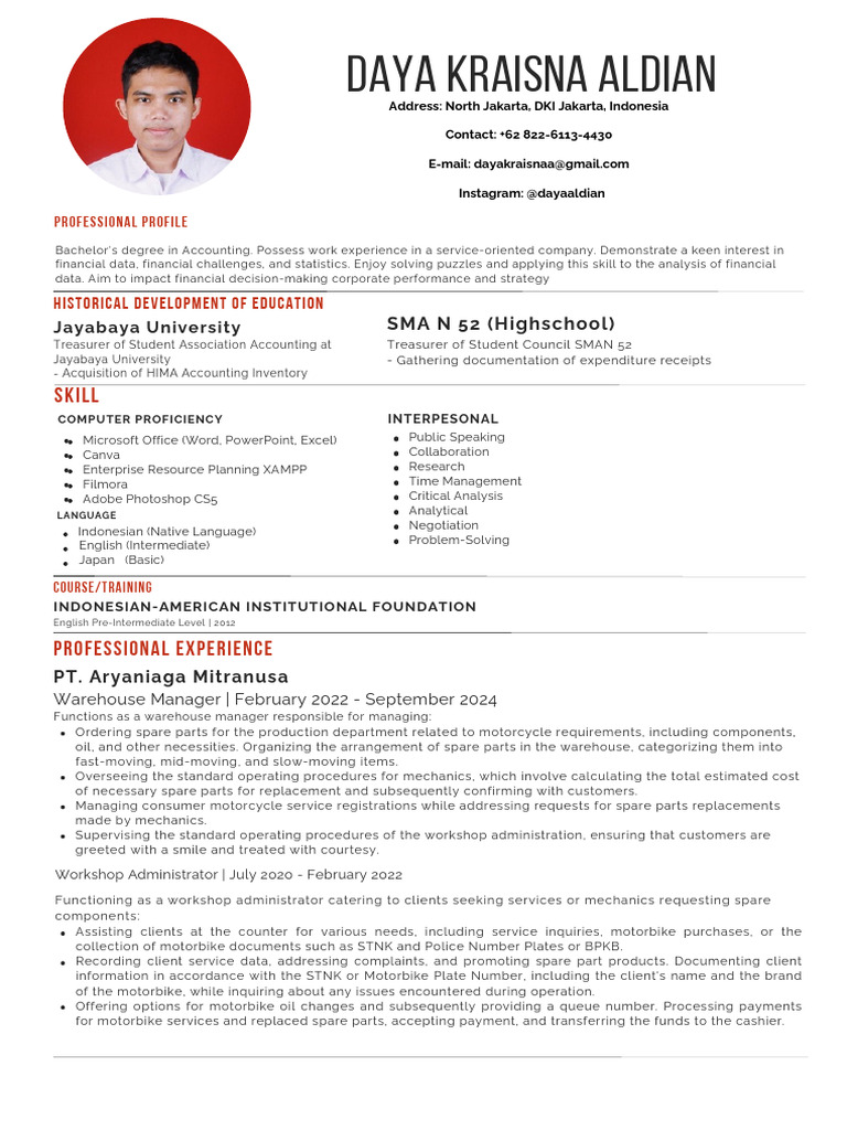 CV Daya Kraisna Aldian PDF | PDF | Business