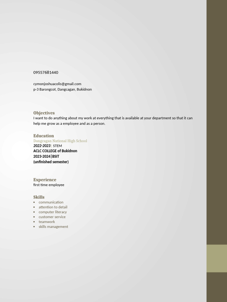 Cymon Joshua Colis Resume | PDF