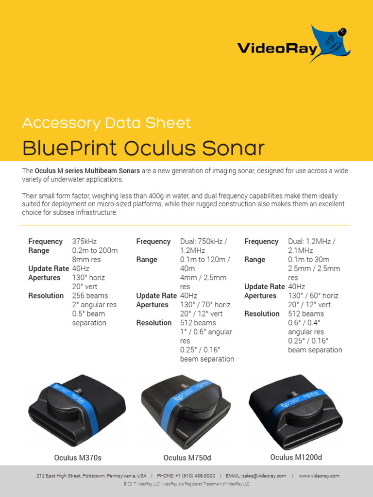 Oculus M750d Sonar Specifications | PDF