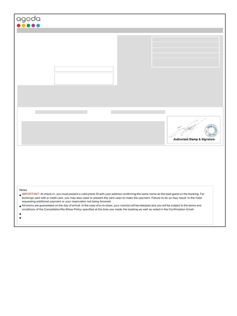 Confirmation For Booking Junaid Venice | PDF