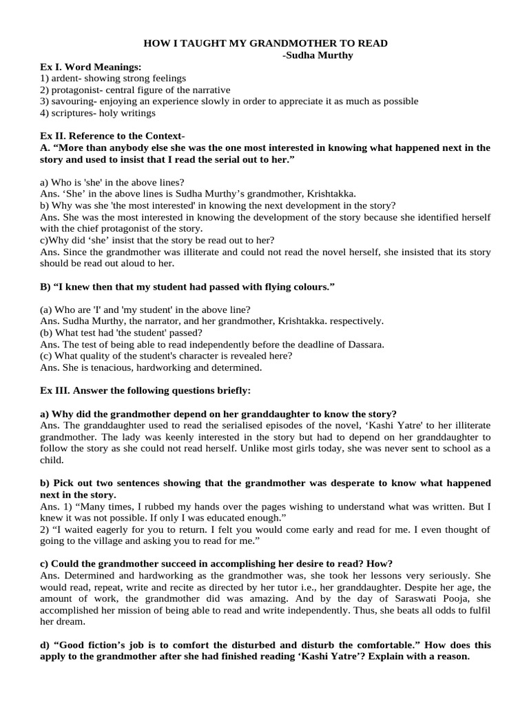 Teaching Grandma to Read: A Journey | PDF